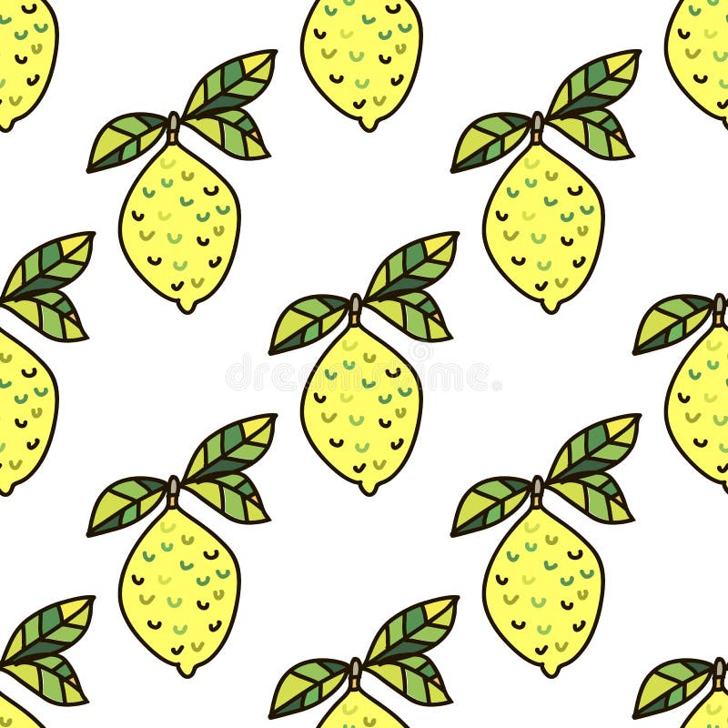 Lemon pattern6 stock vector. Illustration of garden - 124082574