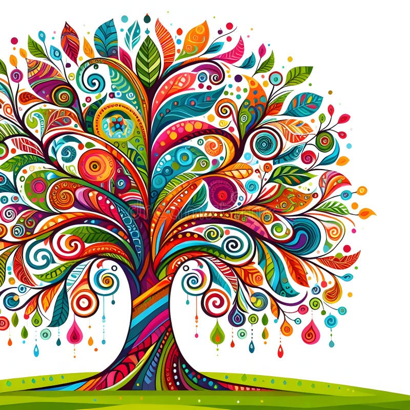 Beautiful decorative tree stock illustration. Illustration of design ...