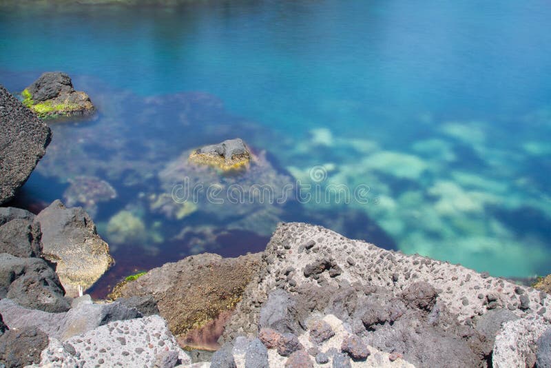 Beautiful Deep Blue Sea and Rocks Stock Image - Image of mediterranean ...