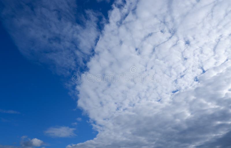 Beautiful, Deep Blue Sky with Clouds Nature Background Stock Photo ...
