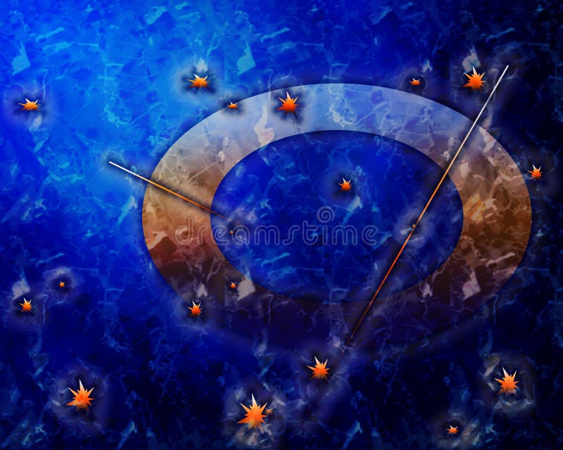 Beautiful ,deep Dark Blue Background with Stars and Clock. Stock ...