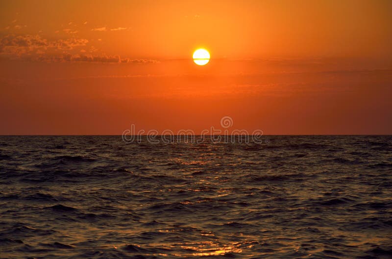 Beautiful Deep Red Sunset Over the Sea Stock Image - Image of orange ...