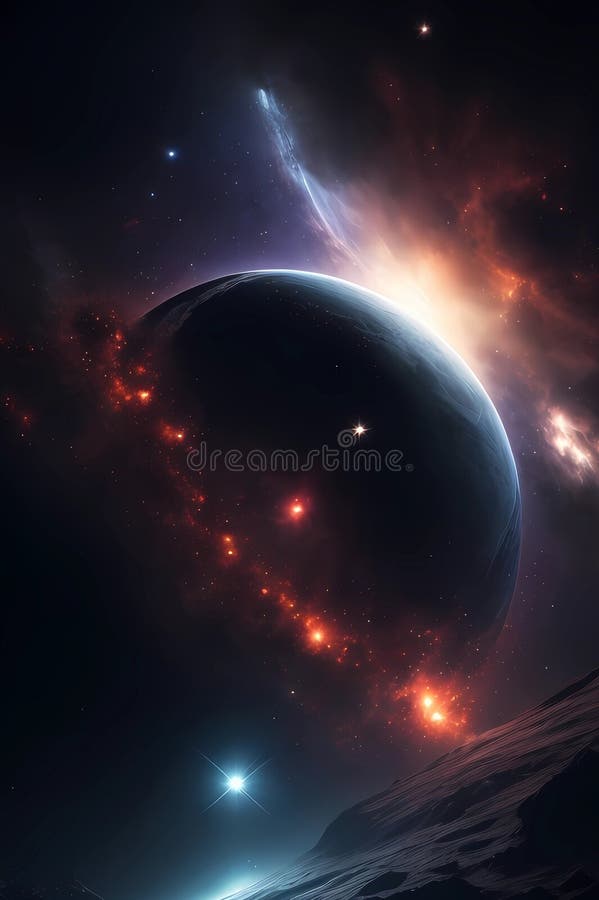 Beautiful Deep Space Background. Dark Planet Wallpaper Stock ...
