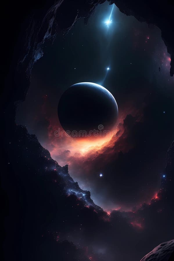 Beautiful Deep Space Background. Dark Planet Wallpaper Stock ...