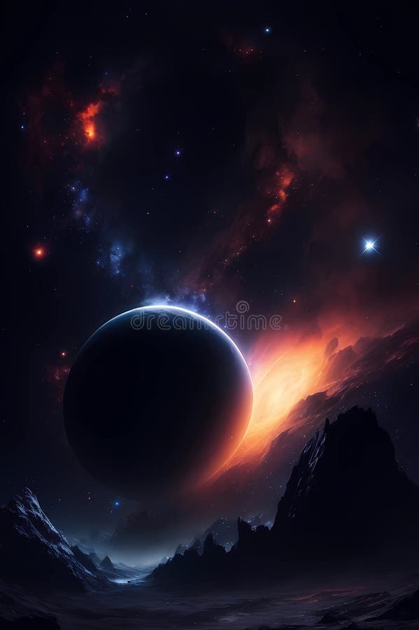 Beautiful Deep Space Background. Dark Planet Wallpaper Stock ...