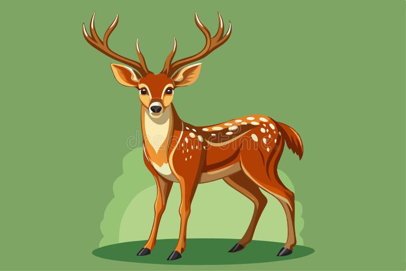 Beautiful Deer Vector Artwork Illustration Stock Vector - Illustration ...