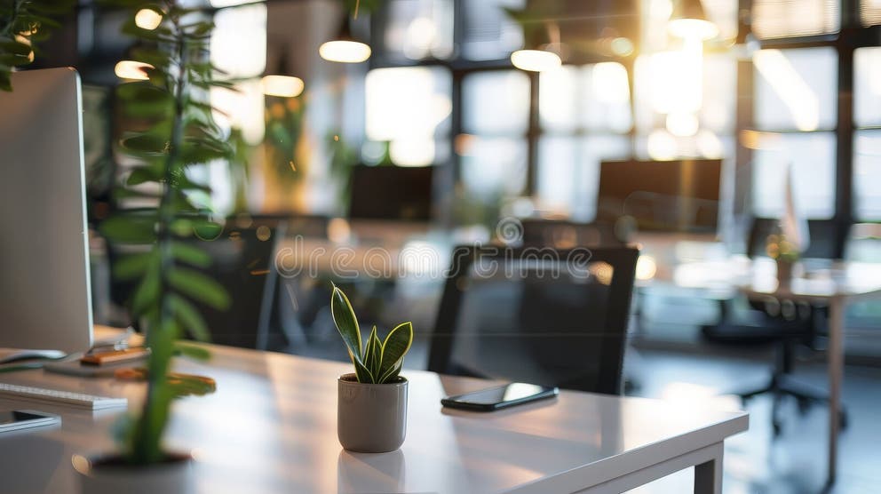 Beautiful Defocused Office Background - Office Interior Panoramic ...
