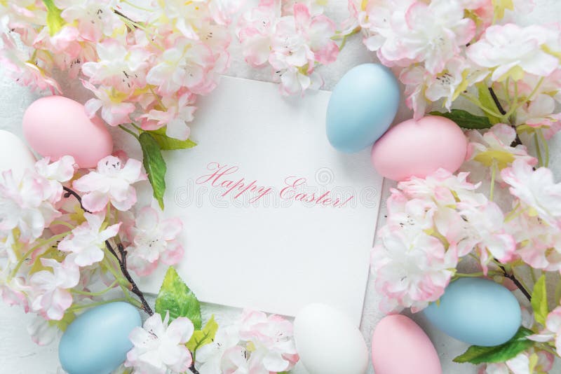 Beautiful Delicate Easter Frame Stock Image - Image of flowers, frame ...