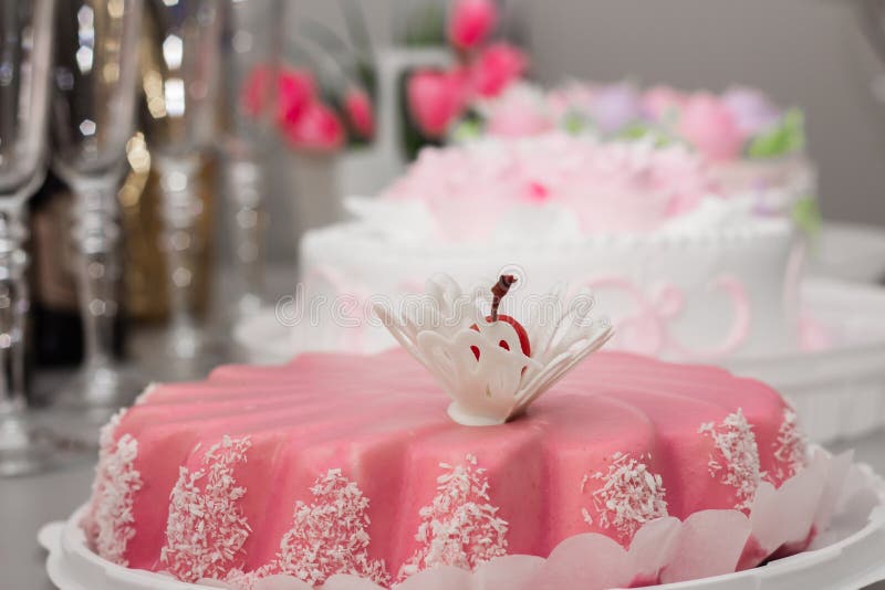 Beautiful and Delicious Birthday Cake on a Table Stock Image - Image of ...