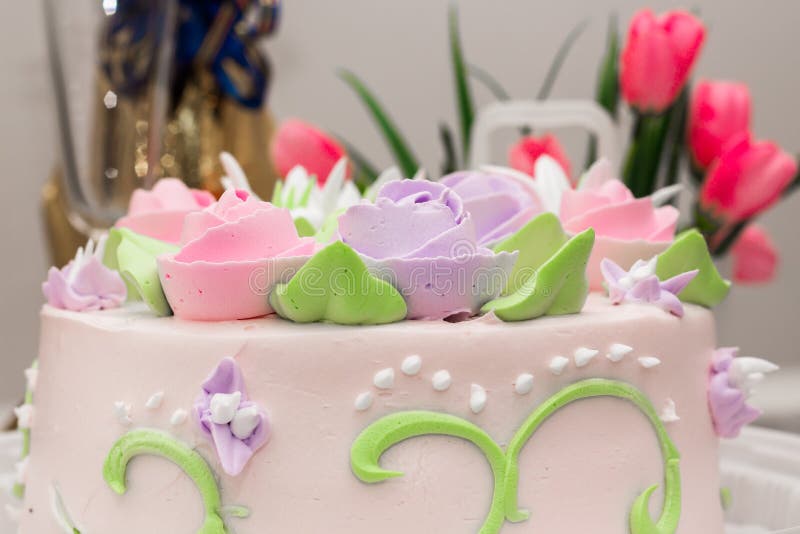 Beautiful and Delicious Birthday Cake on a Table Stock Photo - Image of ...