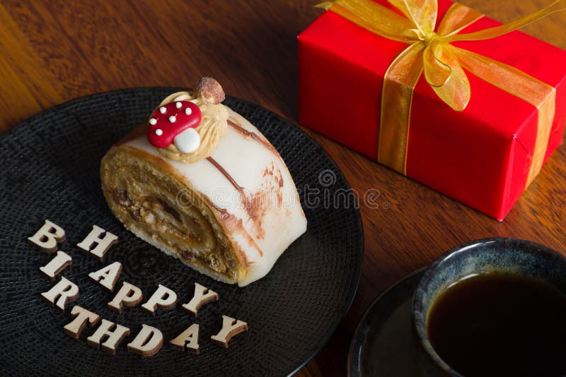 Beautiful and Delicious Pastry with a Birthday Gift Stock Image - Image ...