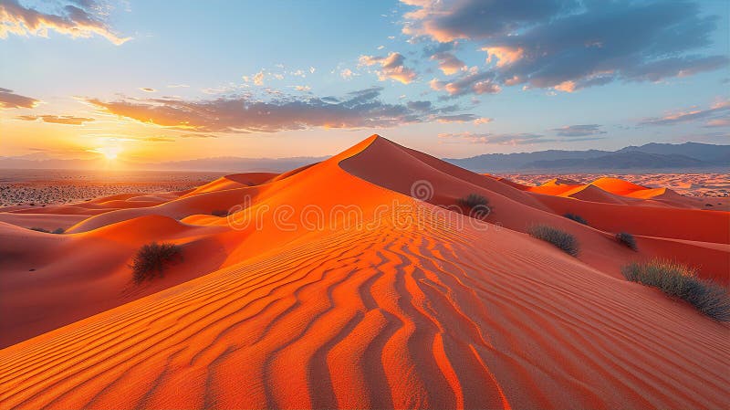 Beautiful Desert Landscape at Sunset Beautiful Landscape of a Desert ...