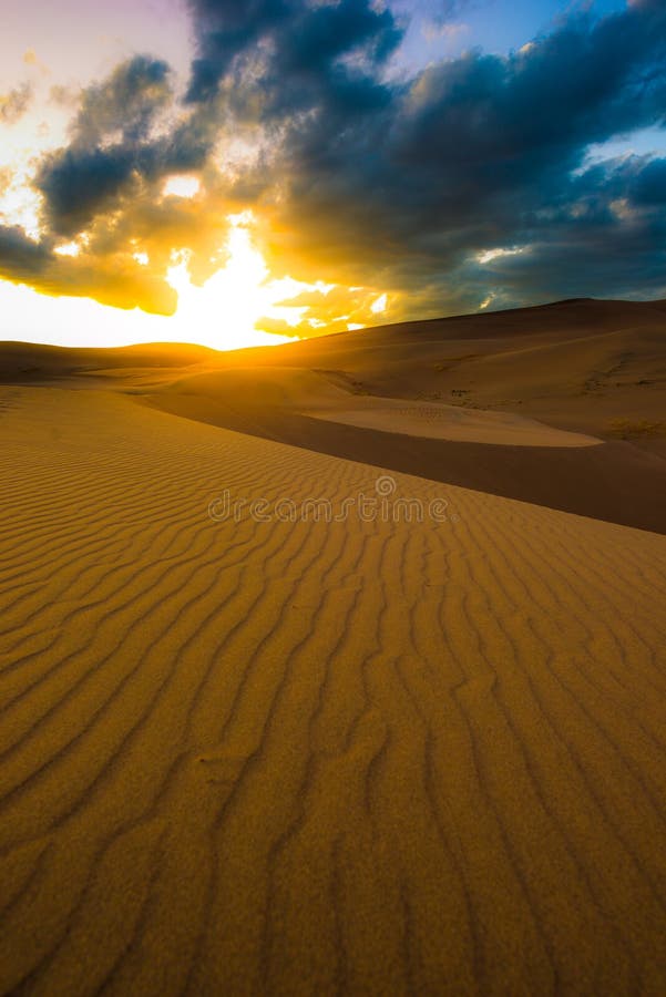 Beautiful Desert Sunset stock photo. Image of sand, simple - 63575912