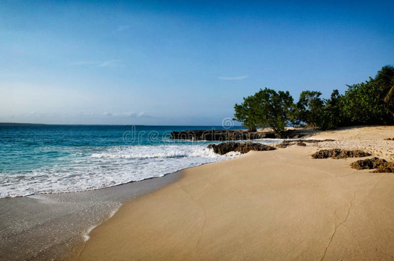 Beautiful deserted beach stock photo. Image of blue, atlantic - 91994650
