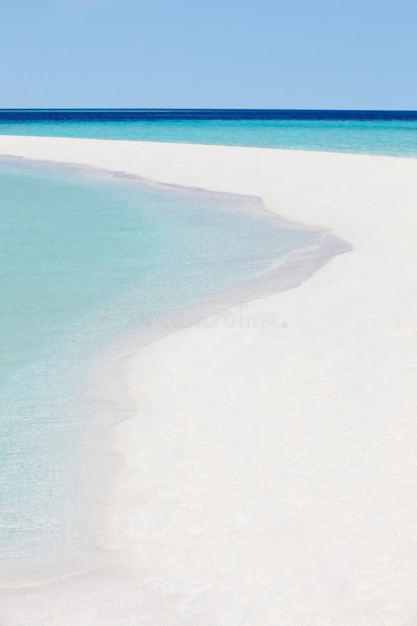 Deserted Tropical Island Beach, Clear Blue Water Stock Photo - Image of ...