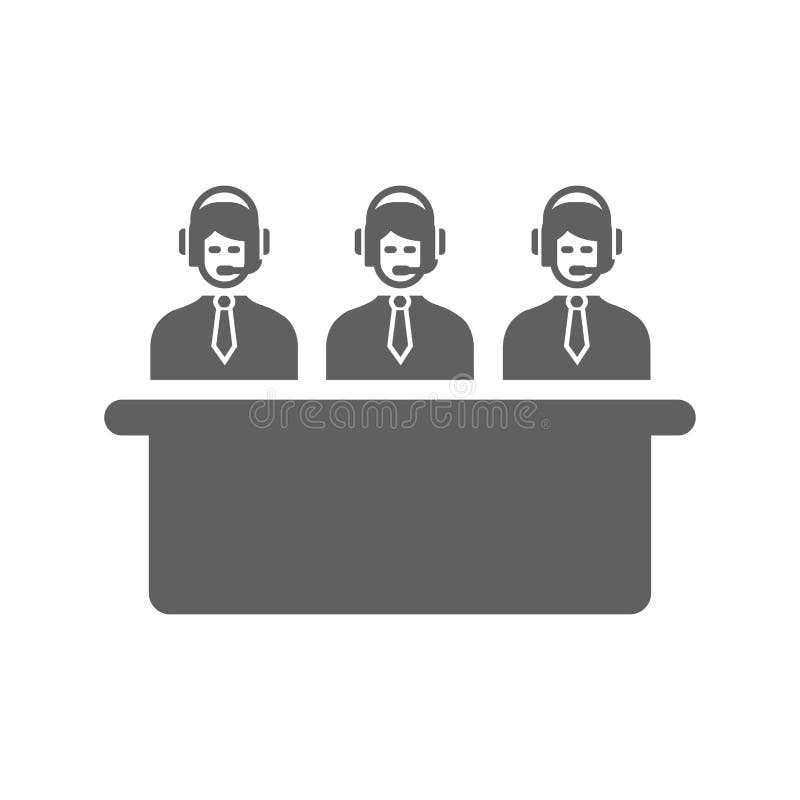 Customer Support Gray Icon, Call Center, Help Desk, Hotline Stock ...