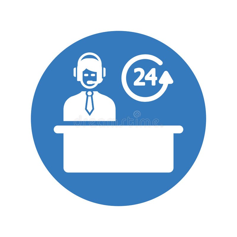 Customer Support Icon, Call Center, Help Desk, Hotline / Blue Version ...