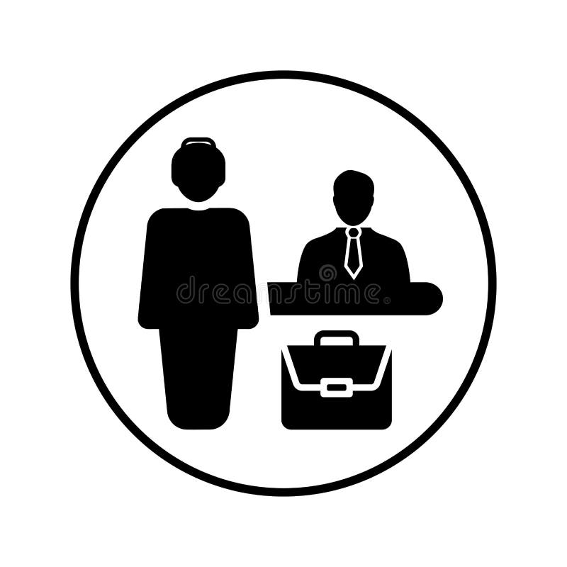 Reception Icon, Blue Version, Customer Help Desk, Information Center ...