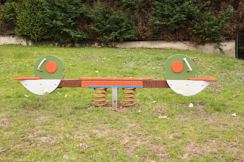 Beautiful Design of a Seesaw in the Playground Stock Photo - Image of ...