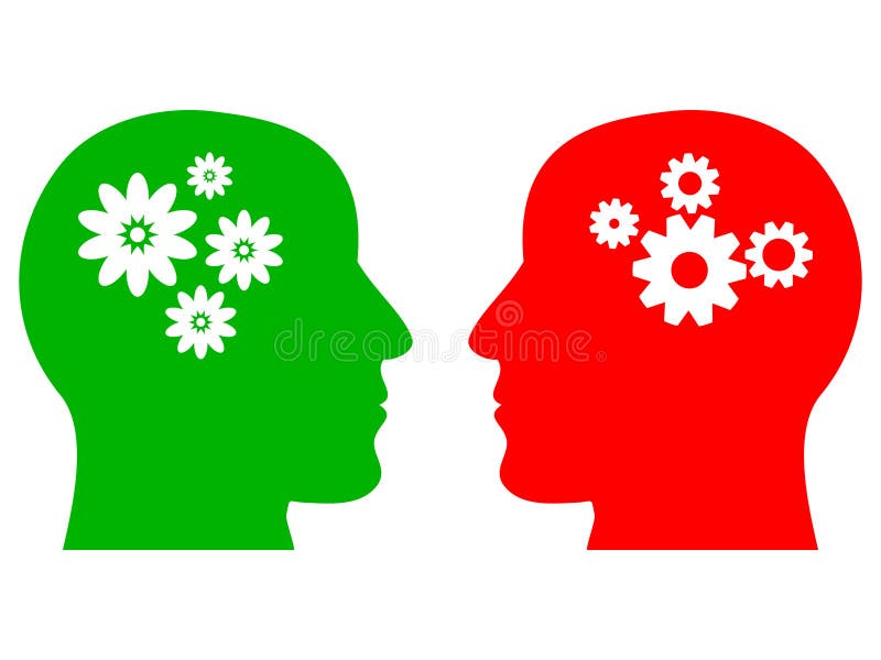 Two People Different Thinking Stock Illustrations – 253 Two People ...