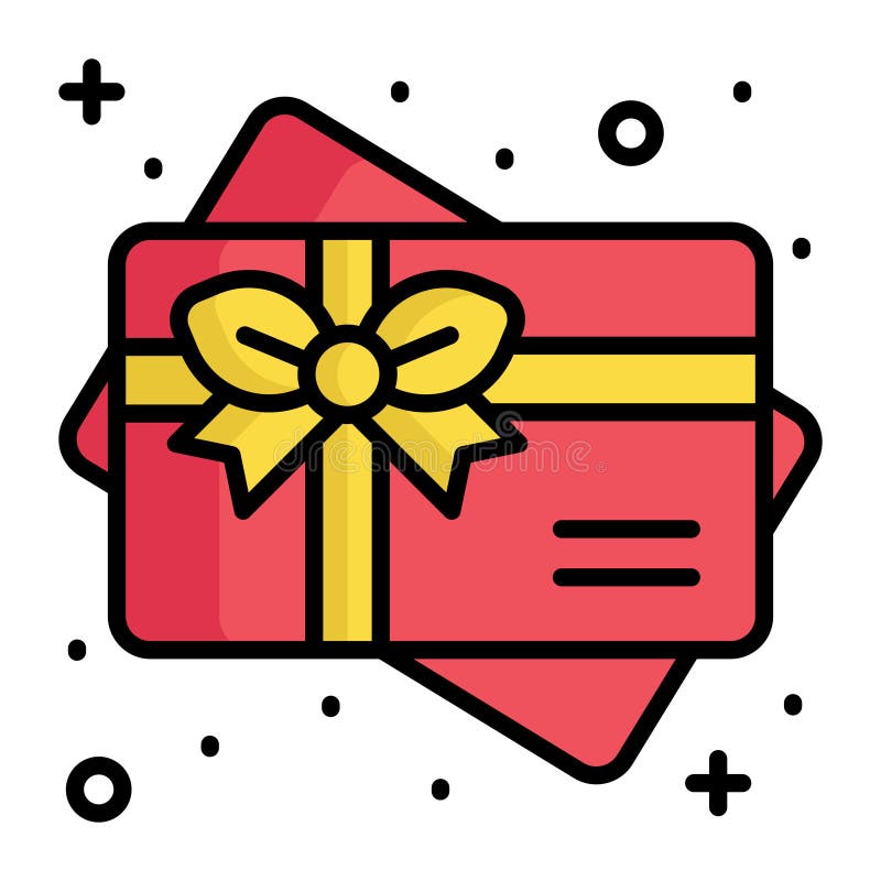 A Beautiful Designed Gift Card Vector Icon Stock Vector - Illustration ...