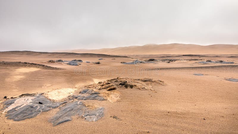 A Beautiful, Desolate Desert Landscape at Skeleton Coast, Namibia ...