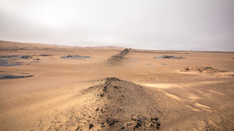 A Beautiful, Desolate Desert Landscape at Skeleton Coast, Namibia ...