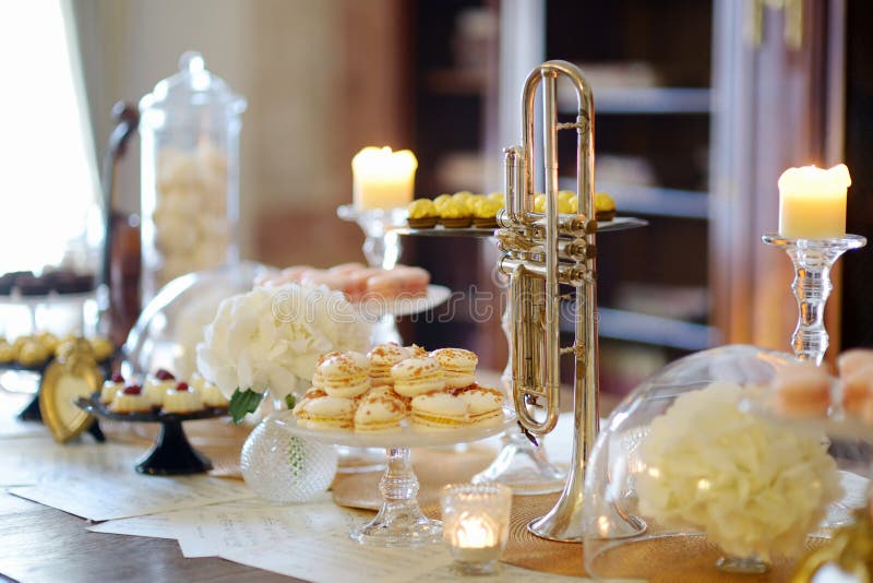 Beautiful Desserts, Sweets and Candy Table Stock Photo - Image of ...