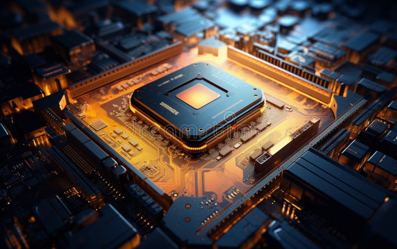 Beautiful Detail of Computer Processor. Stock Illustration ...