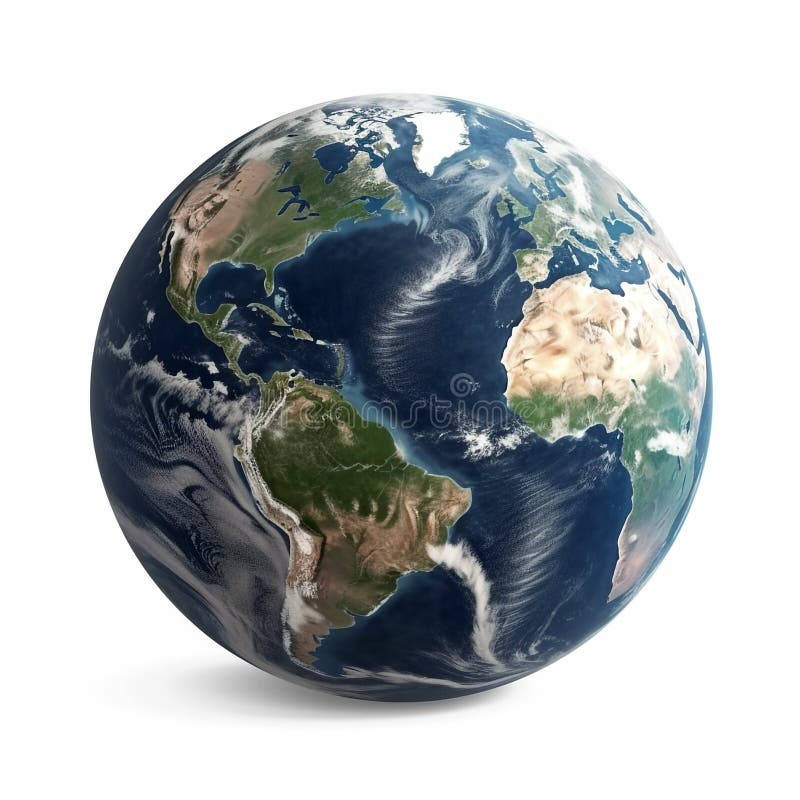 Planet Earth on White Background Stock Illustration - Illustration of ...