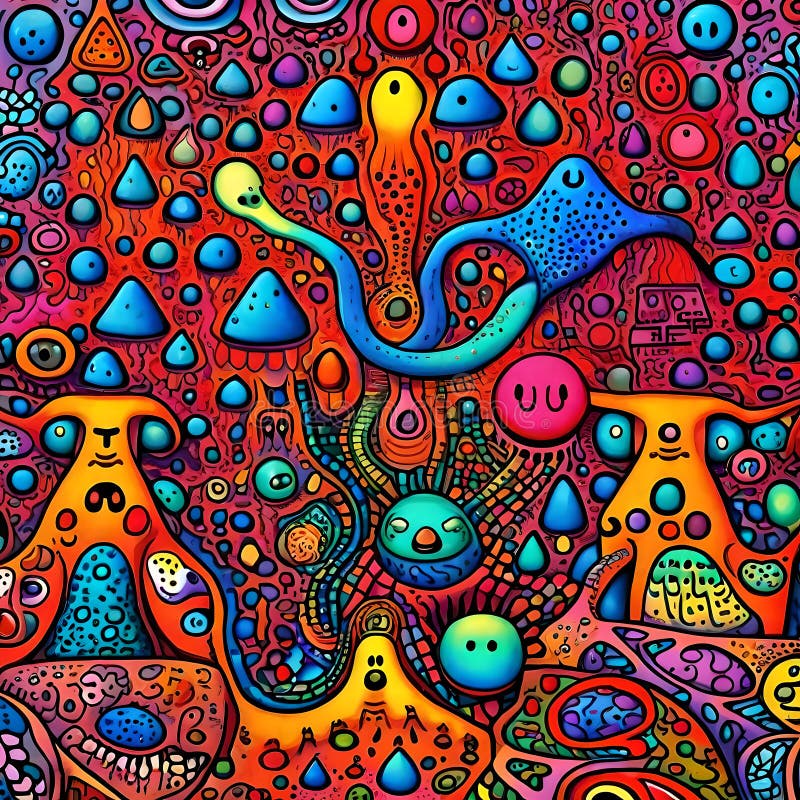 Beautiful Intricate Creatures Abstract Pattern Background - Ai ...