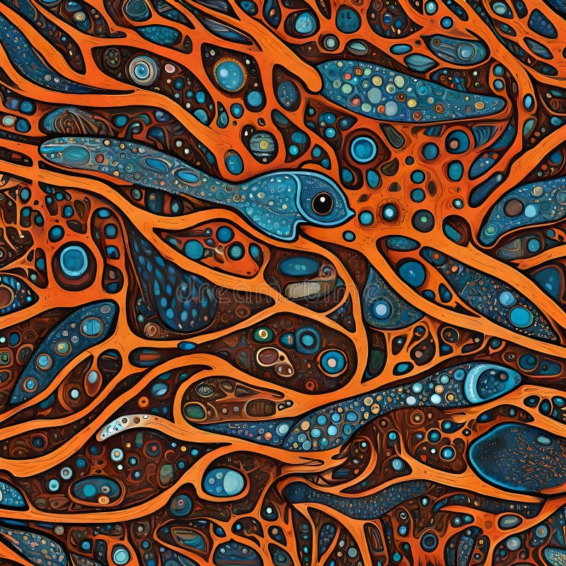 Beautiful Intricate Creatures Abstract Pattern Background - Ai ...