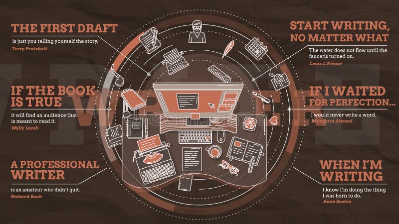 Advertising Promo Poster for Writers and Copywriters. Stock Vector ...