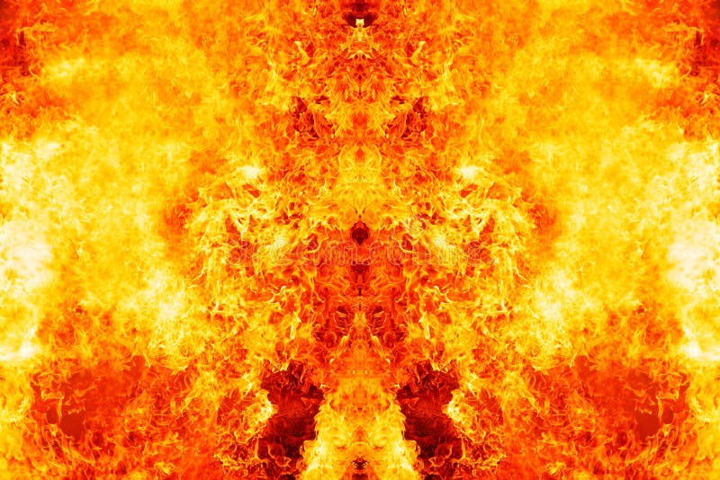 Beautiful Detailed Structure of Flames of Burning Bonfire. Stock Photo ...