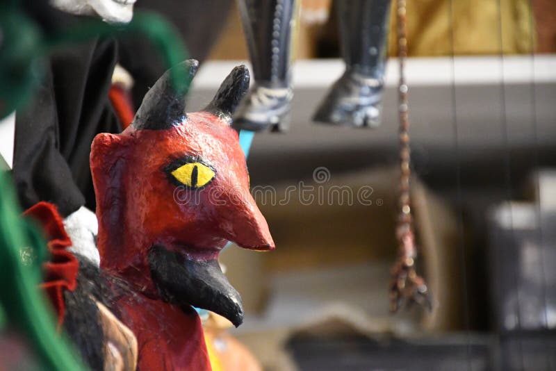 Devil`s face, puppet stock image. Image of culture, evil - 168517967