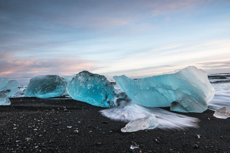 Beautiful Diamond Beach in Iceland Stock Image - Image of outdoor ...