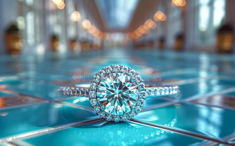 Beautiful Diamond Ring is on the Floor. Stock Image - Image of love ...