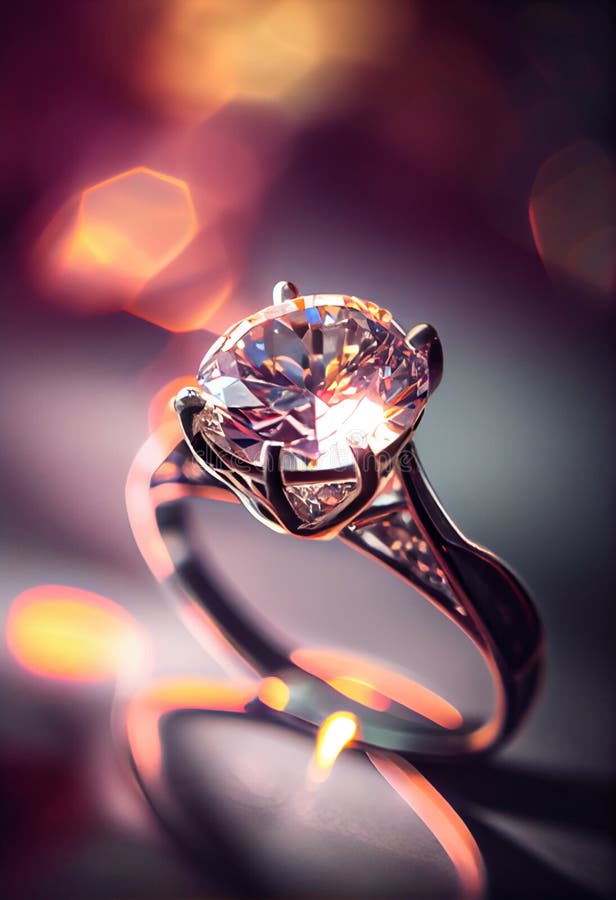 Beautiful Diamond Ring in Sunlight. AI Generated Stock Illustration ...