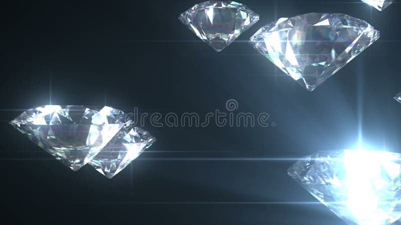 Beautiful Diamonds Flying with Matte in Looped Animation. Stock Footage ...