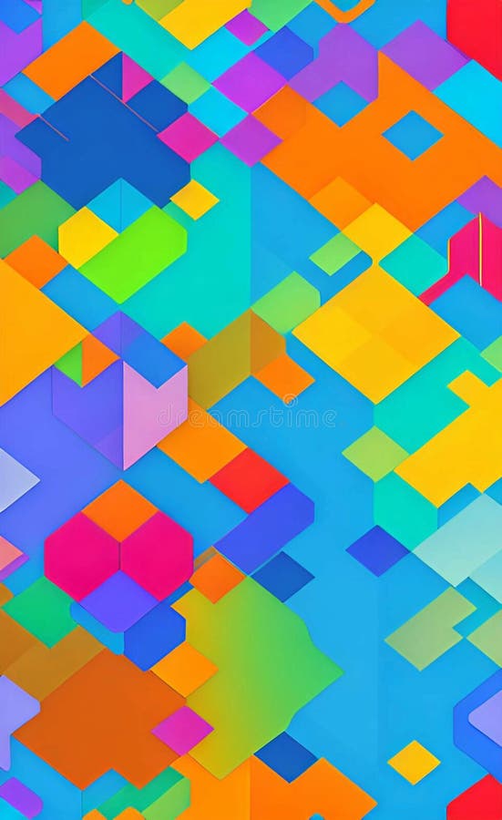 Beautiful and Colorful Technological Illustration Pattern Ai Generated ...