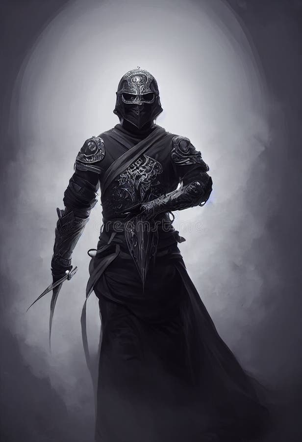 Beautiful Digital Artwork. Black Knight Armor Design Stock Illustration ...