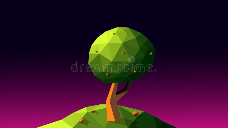 Beautiful Digital Design of a Tree on a Purple Background Stock ...