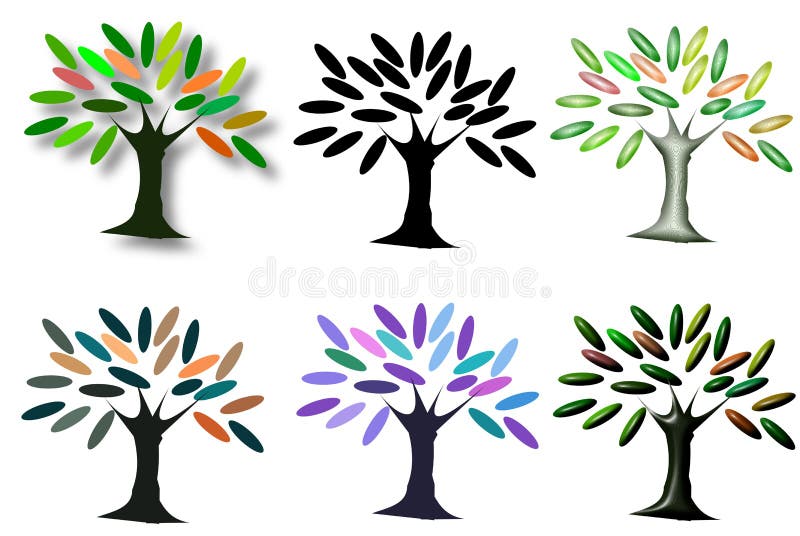 Beautiful Digital Tree Graphic Art Stock Illustration - Illustration of ...
