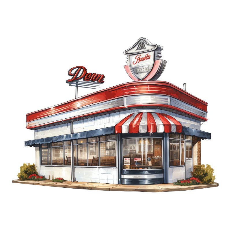 Beautiful Diner Sign Clipart Illustration Stock Illustration ...