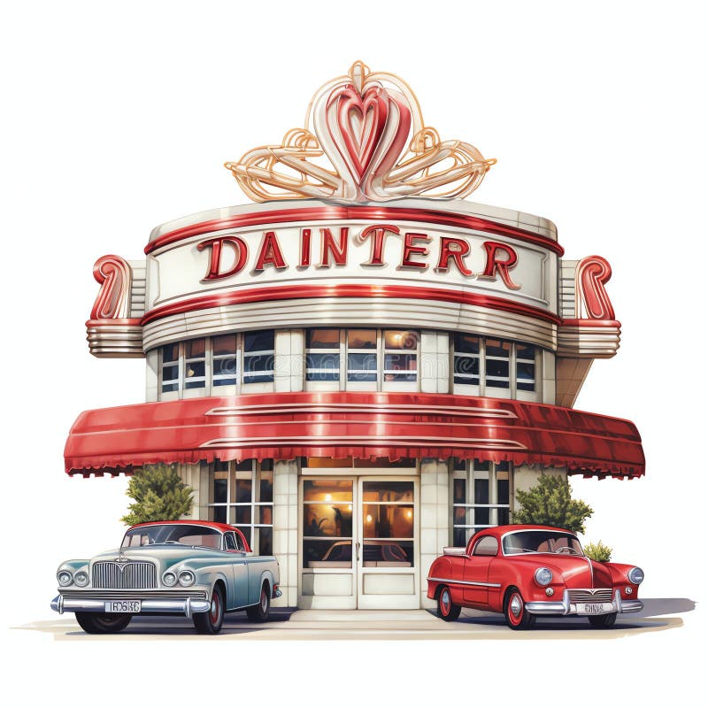 Beautiful Diner Sign Clipart Illustration Stock Illustration ...