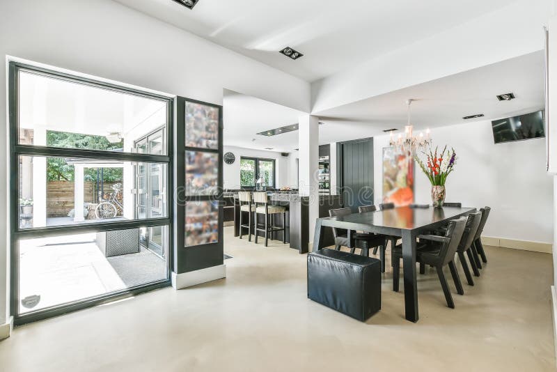 Beautiful dining room stock image. Image of luxurious - 222607533