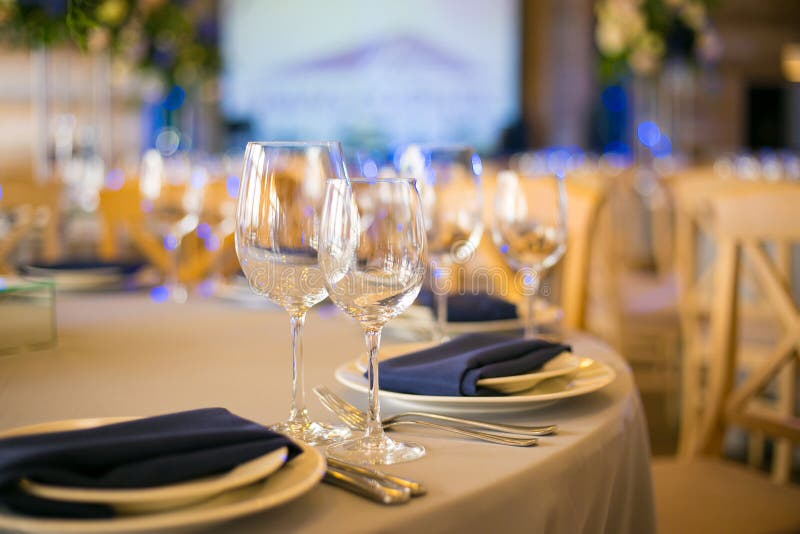 Horizontal Photo Close-up of Festive Table Setting Stock Image - Image ...