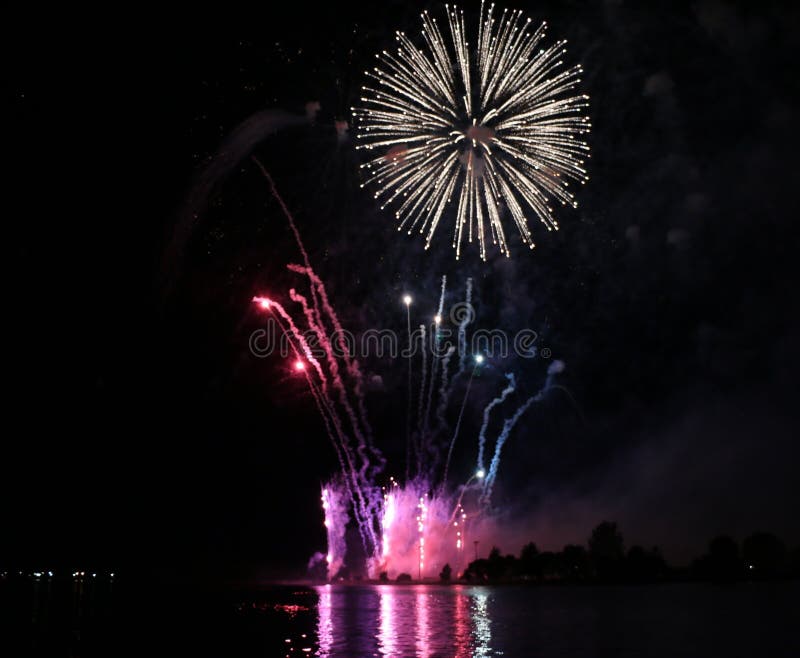 Beautiful Display of Fireworks Editorial Stock Photo - Image of ...