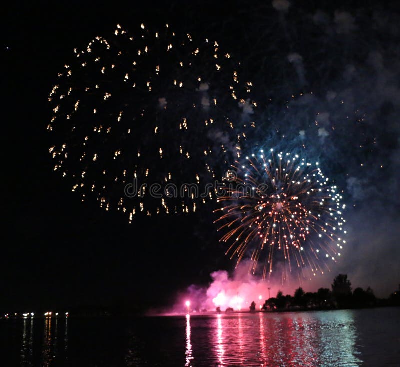 Beautiful Display of Fireworks Editorial Stock Image - Image of ...