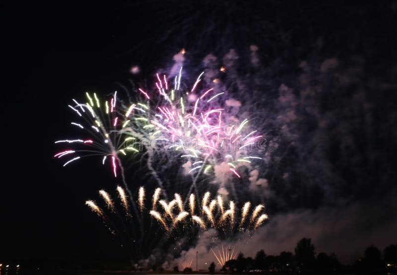 Beautiful Display of Fireworks Editorial Stock Photo - Image of diplay ...
